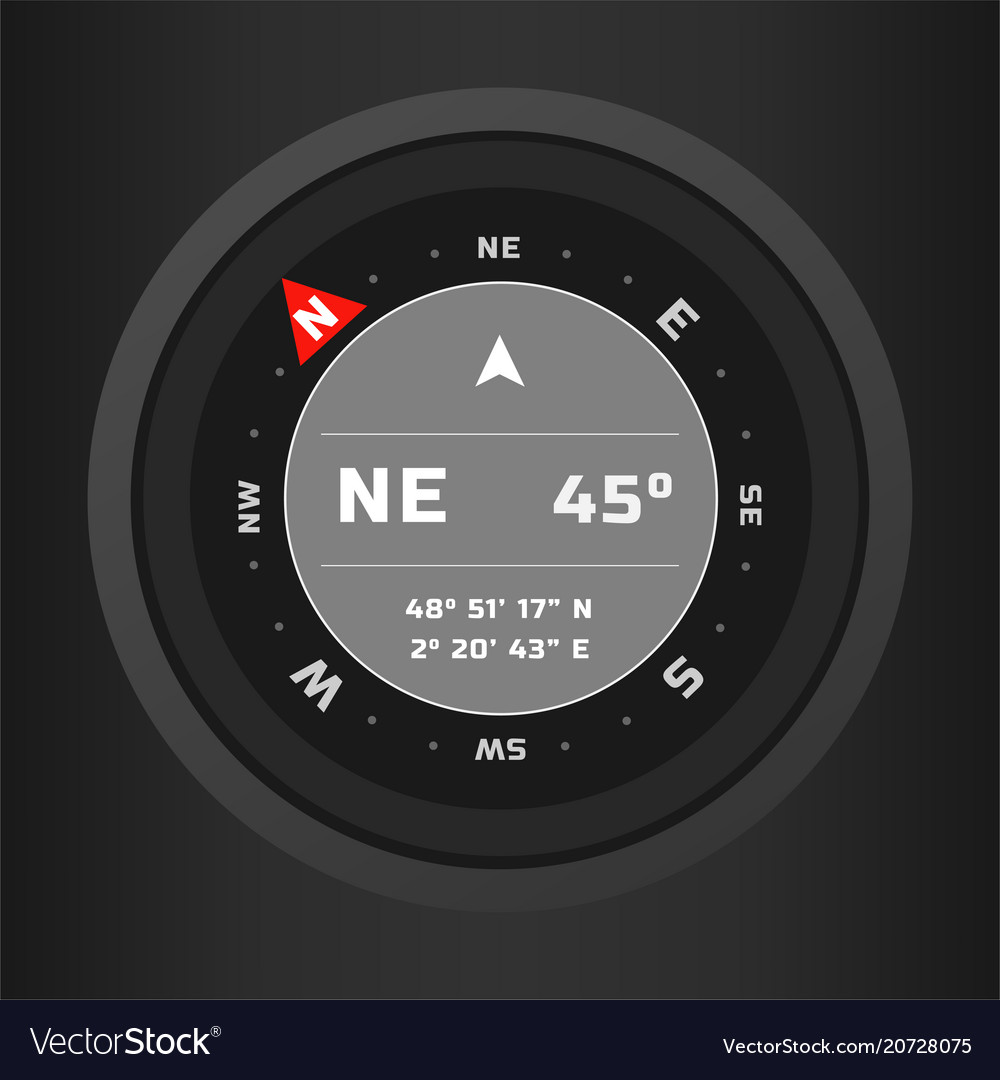 Digital Compass HUD Interface Royalty Free Vector Image