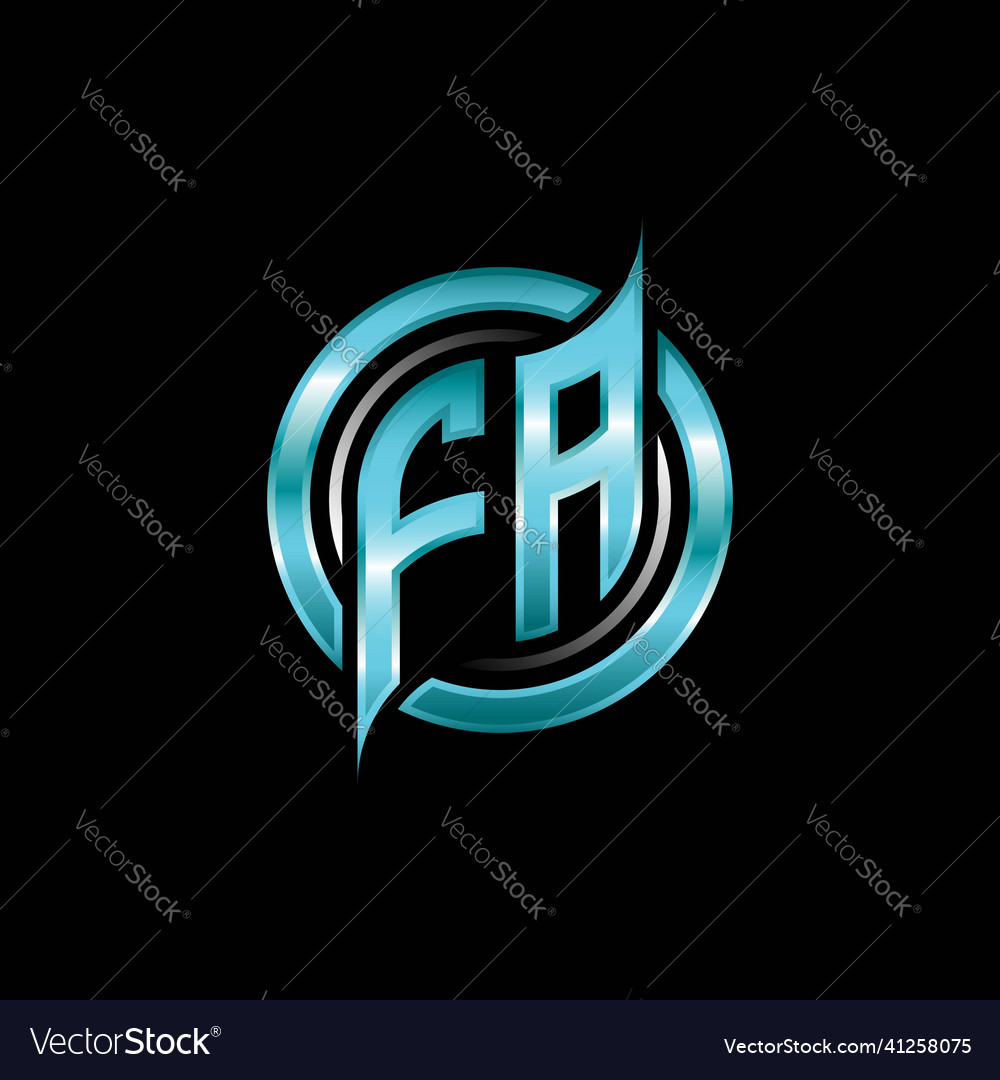 Fa initial monogram logo circle rounded Royalty Free Vector