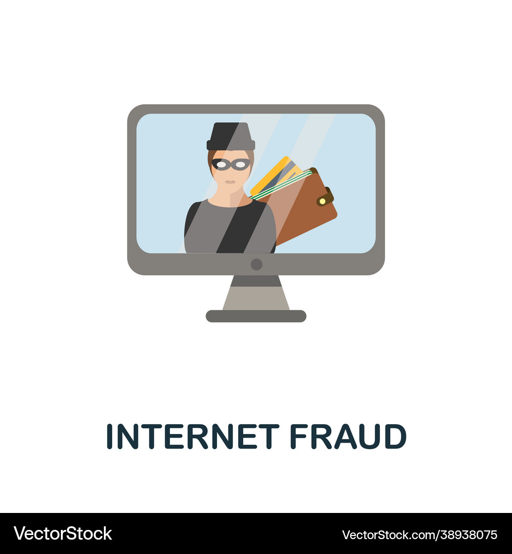 Internet fraud flat icon colored sign from dark Vector Image