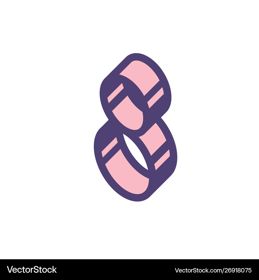 Logo-Zeichen Nummer 8 lineare Umriss-Ikone Isometrie