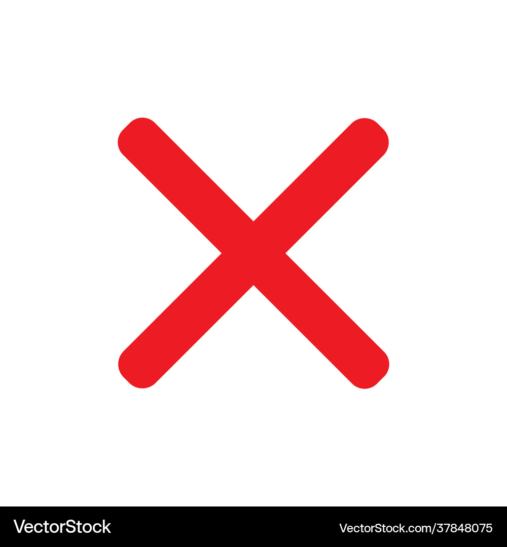 Red 'X' Wrong Mark Symbol Royalty Free Vector Image