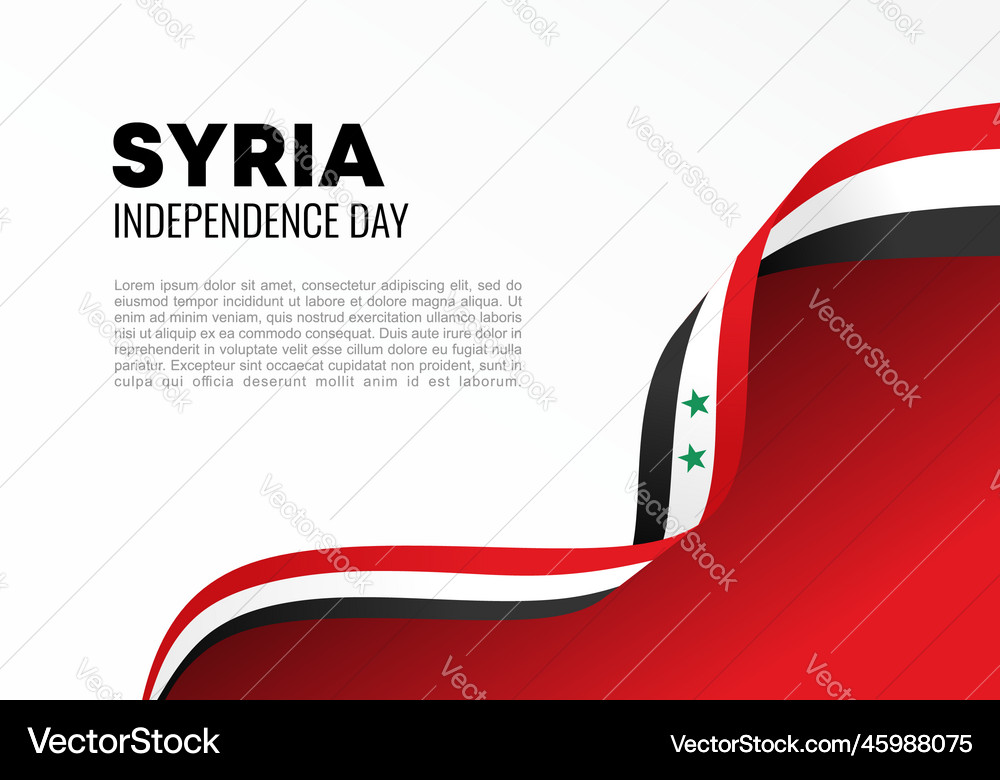 Syria independence day background banner poster Vector Image