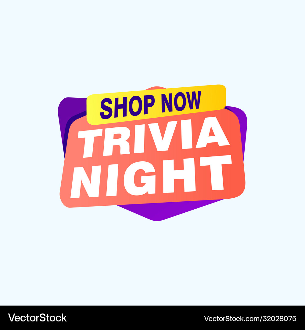 Trivia night labels banners ribbon design Vector Image