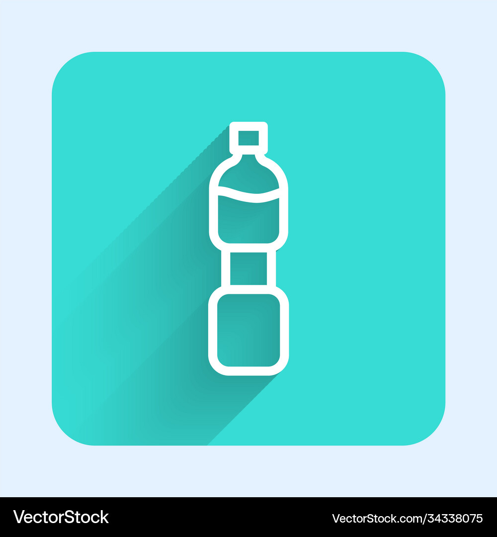 White line bottle water icon isolated with long Vector Image