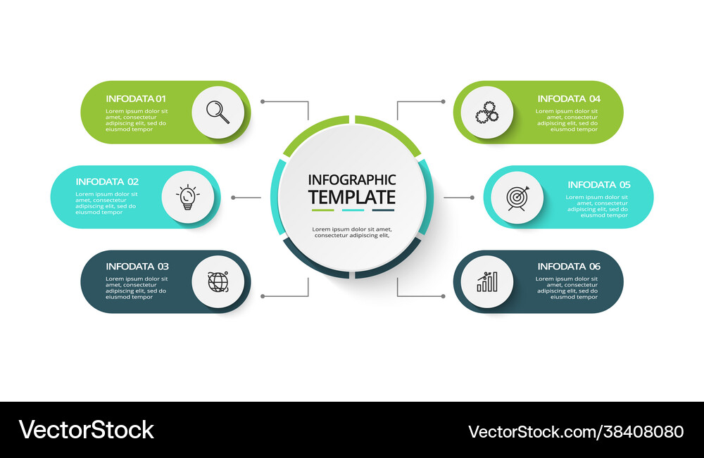 Creative concept for infographic with 6 steps Vector Image