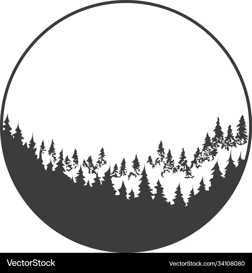 Forest turning from dark to light in a circle Vector Image