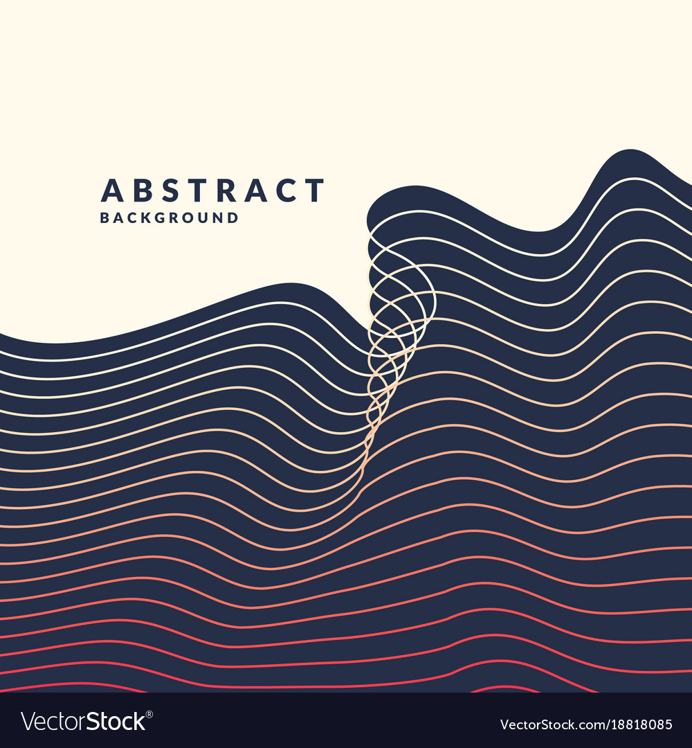 Abstract geometric background with dynamic waves Vector Image