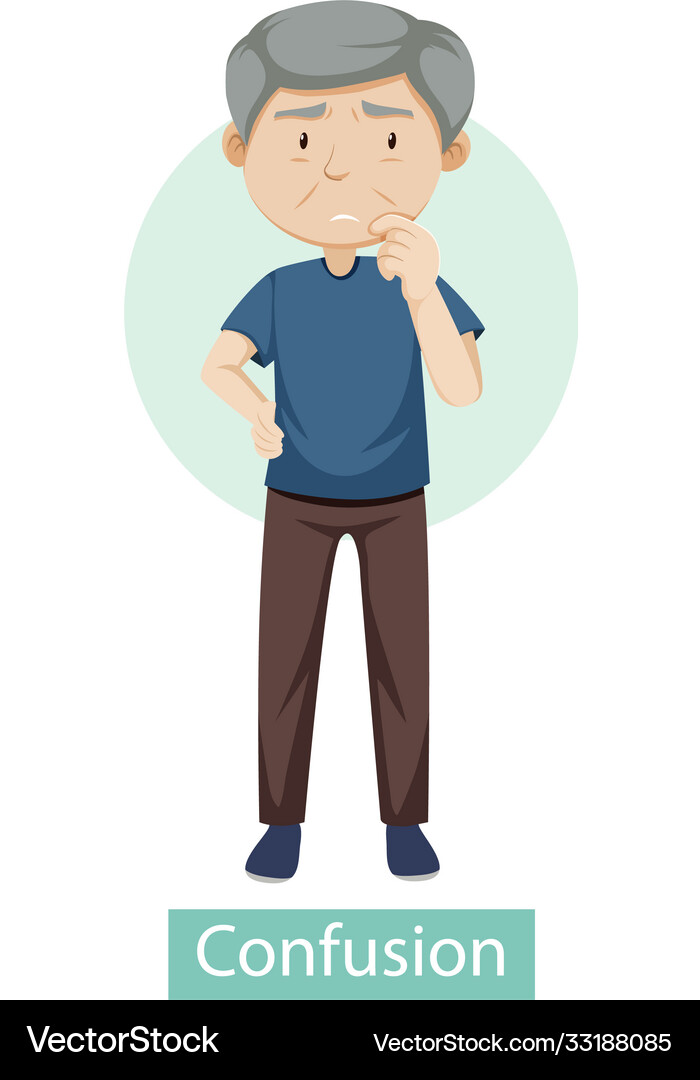 Cartoon character with confusion symptoms Vector Image