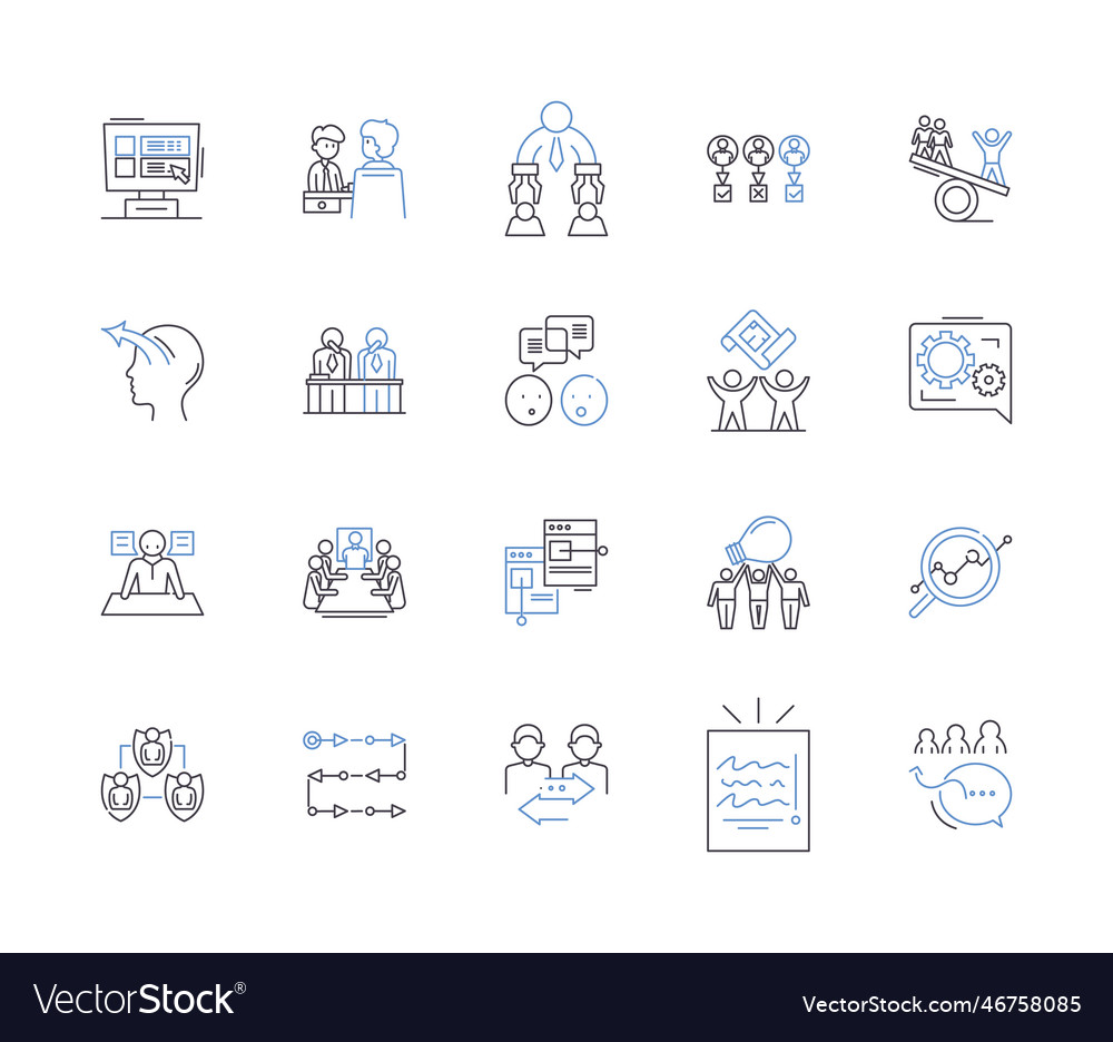 Corporate business outline icons collection Vector Image