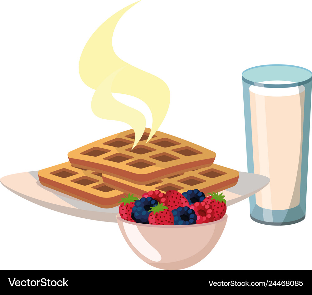 Delicious tasty breakfast cartoon Royalty Free Vector Image