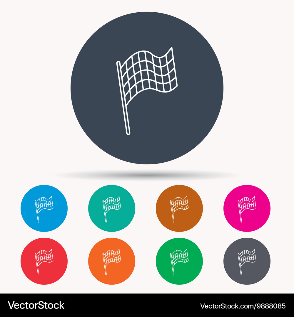 Finish flag icon start race sign Royalty Free Vector Image