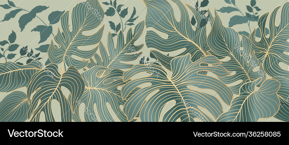 Floral leaves seamless pattern foliage garden Vector Image