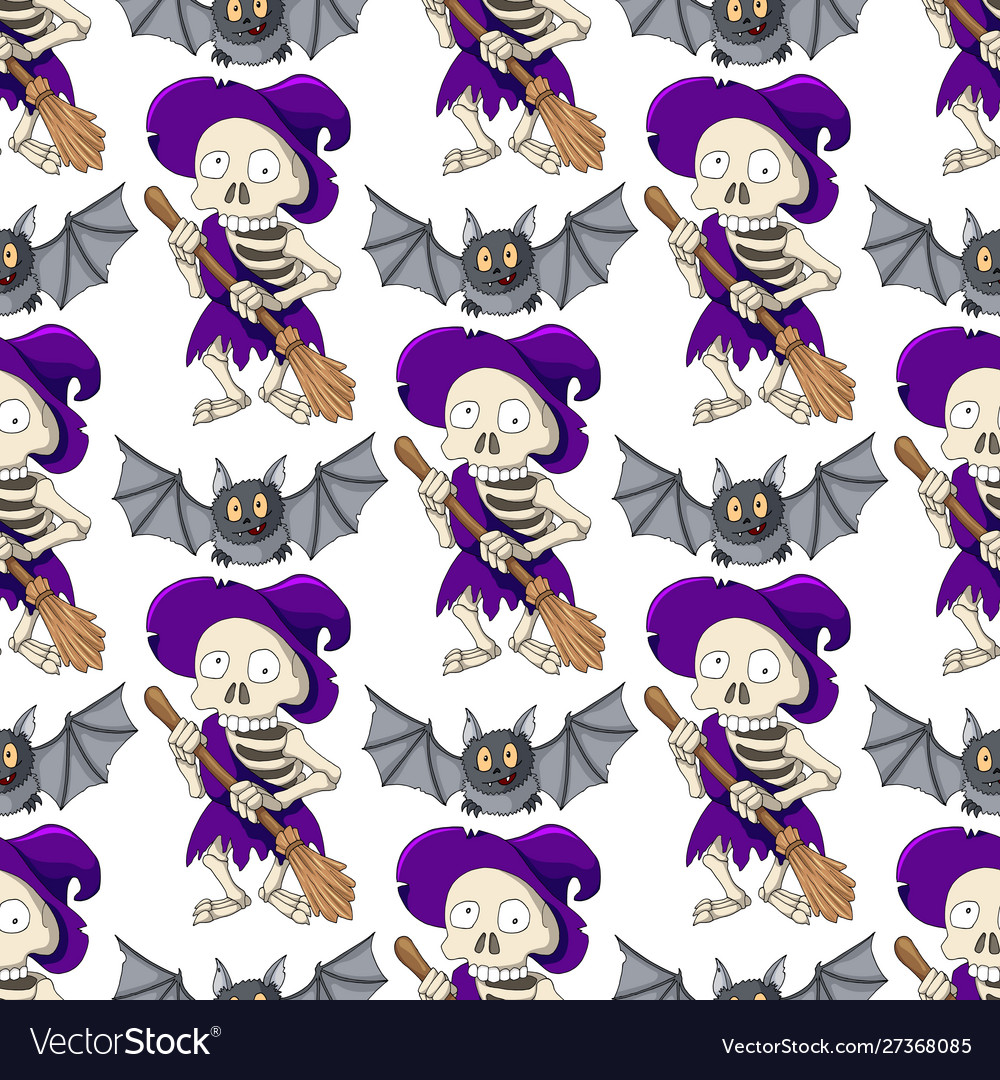 Happy halloween seamless pattern with scary Vector Image