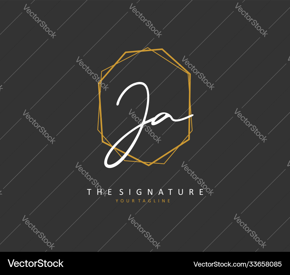 J a ja initial letter handwriting and signature Vector Image