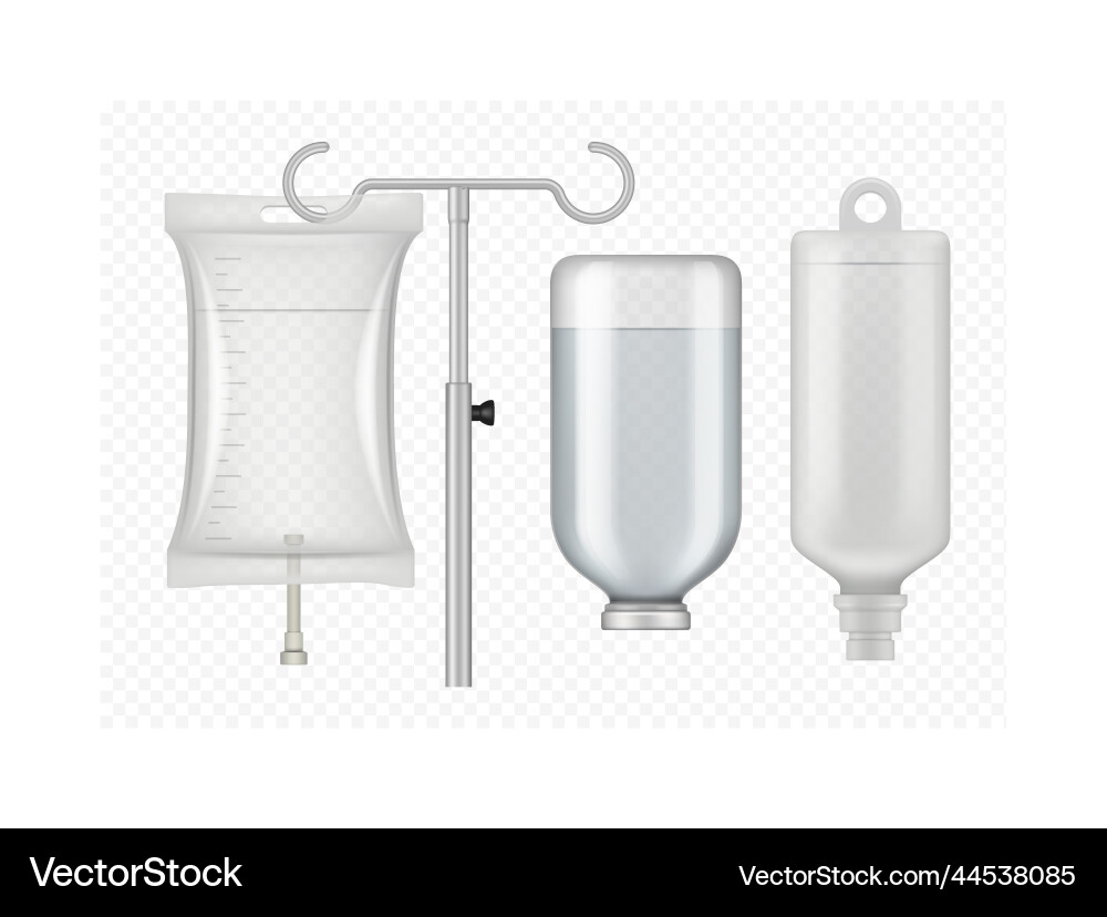 Medical dropper realistic bottles and plastic Vector Image
