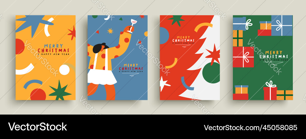Merry christmas colorful flat design celebration Vector Image