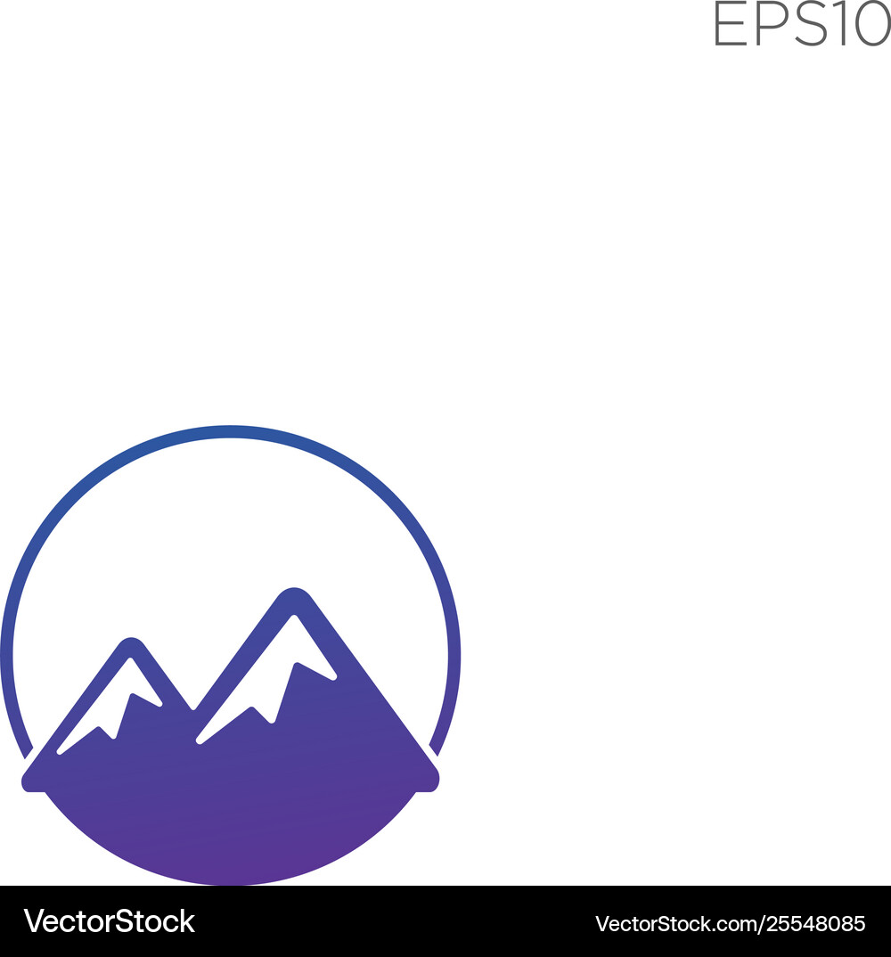 Mountain hill symbol or logo icon isolated Vector Image