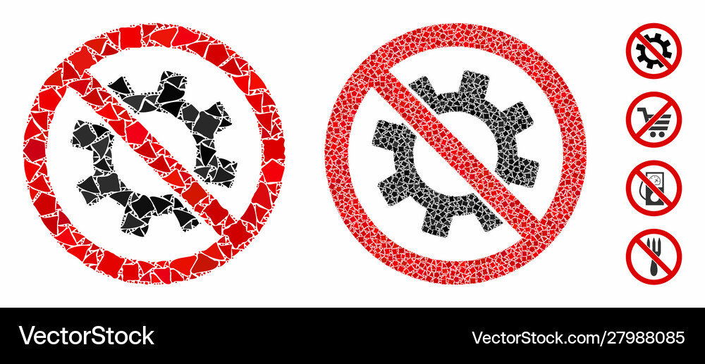 No service gear mosaic icon tremulant elements Vector Image