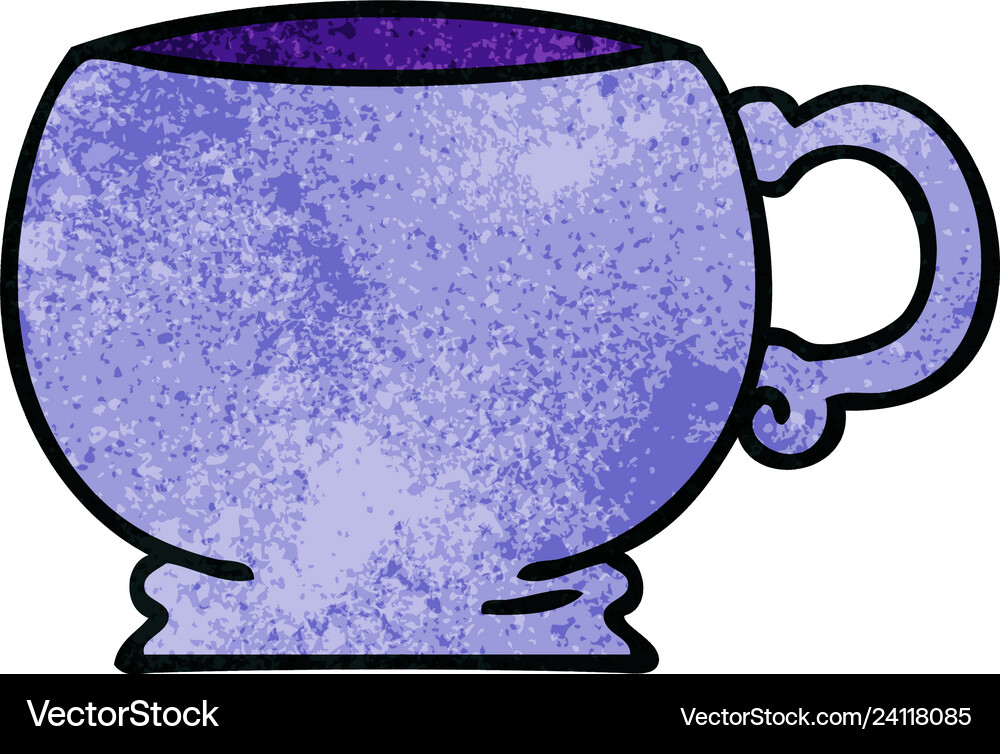 Quirky hand drawn cartoon mug Royalty Free Vector Image