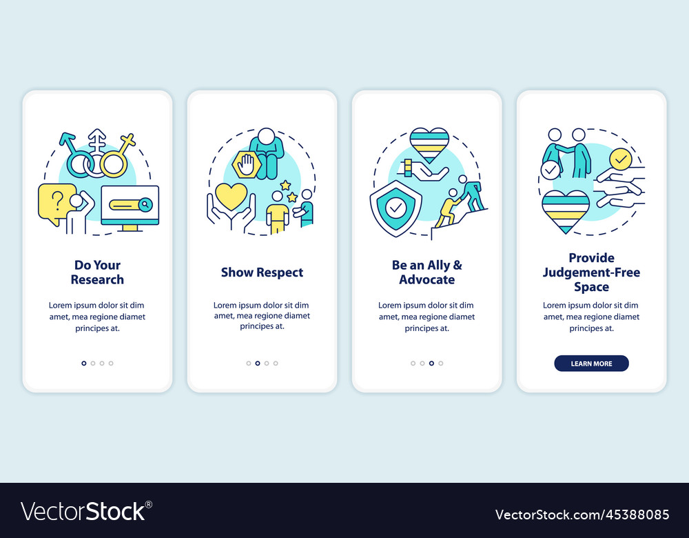 Supporting Gender Identity Onboarding Mobile App Vector Image