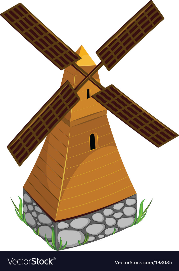 Windmill Royalty Free Vector Image - VectorStock