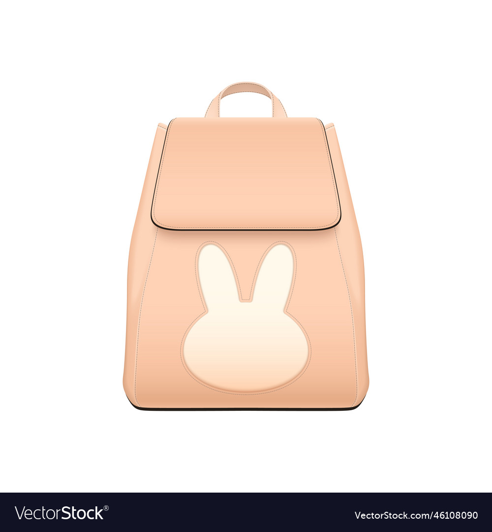 Bunny shape backpack composition Royalty Free Vector Image