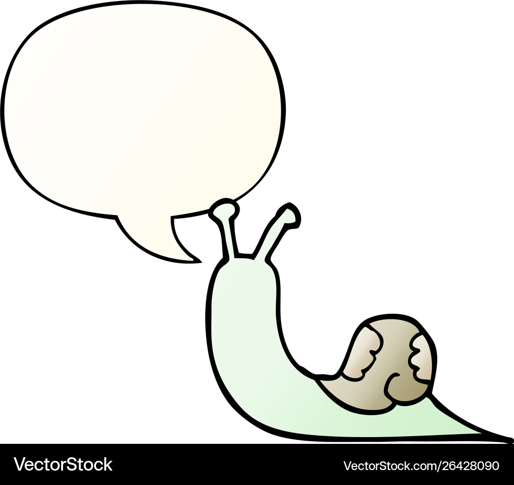 Cartoon snail and speech bubble in smooth Vector Image