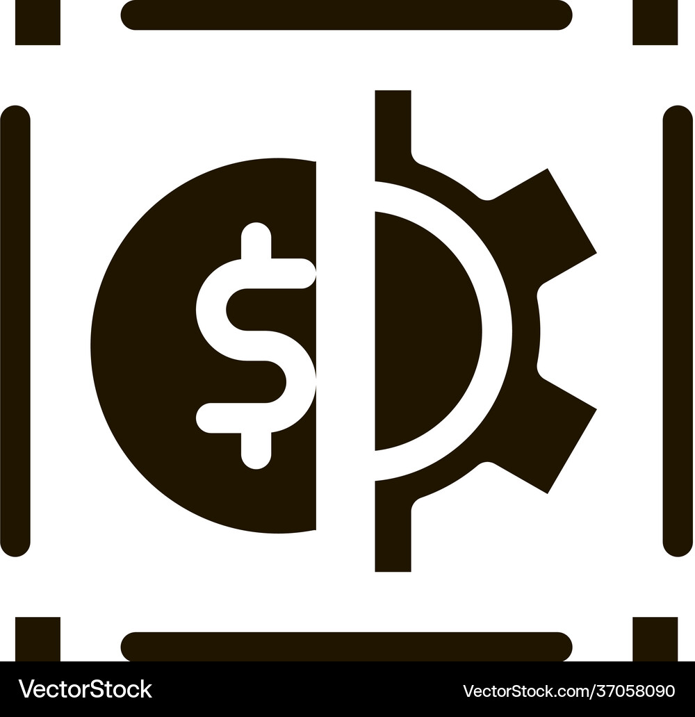 Cash account credentials icon glyph Royalty Free Vector