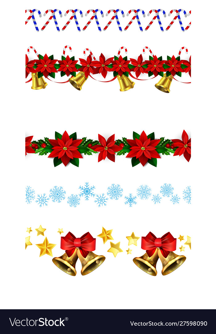 Christmas horizontal seamless set background Vector Image