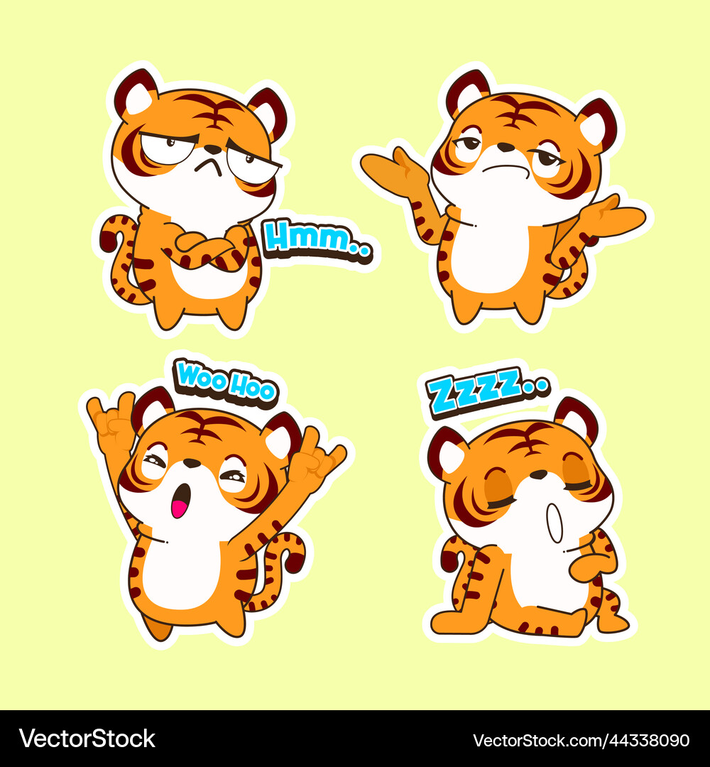 Cute little tiger cartoon Royalty Free Vector Image