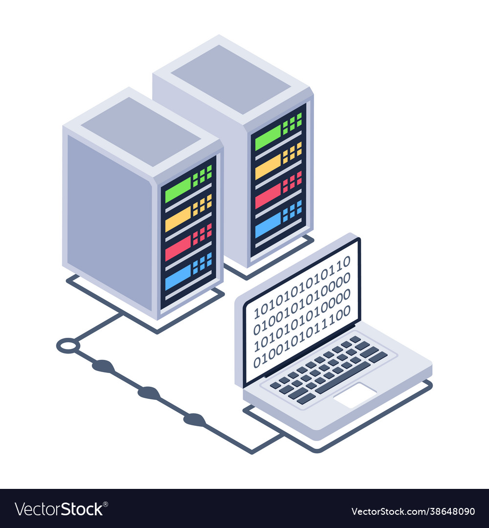 Dataserver display Royalty Free Vector Image - VectorStock