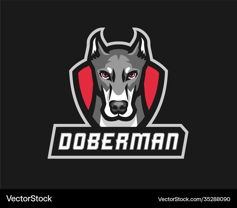 Doberman logo template Royalty Free Vector Image