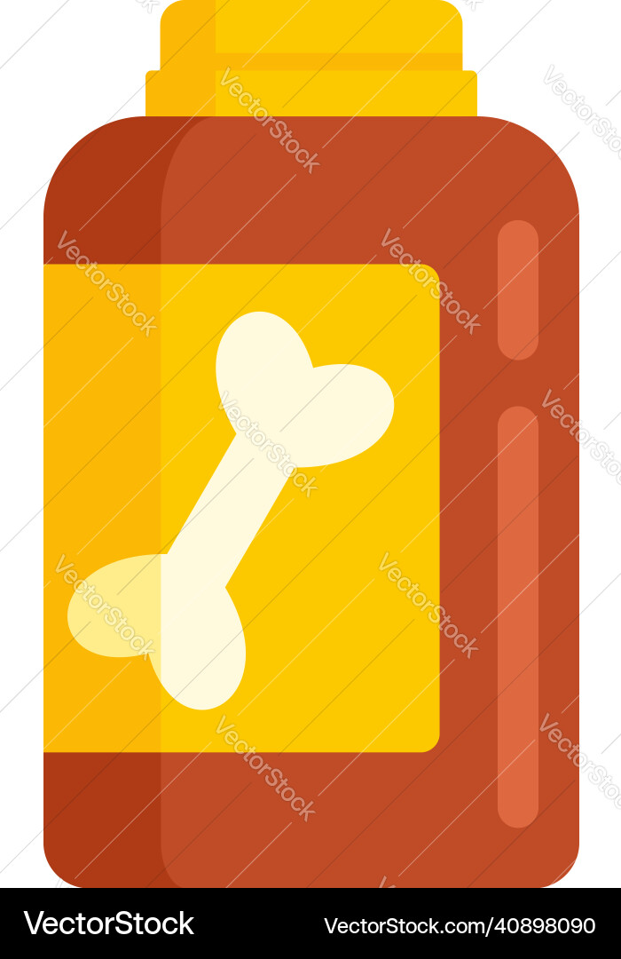 Dog food jar icon flat isolated Royalty Free Vector Image