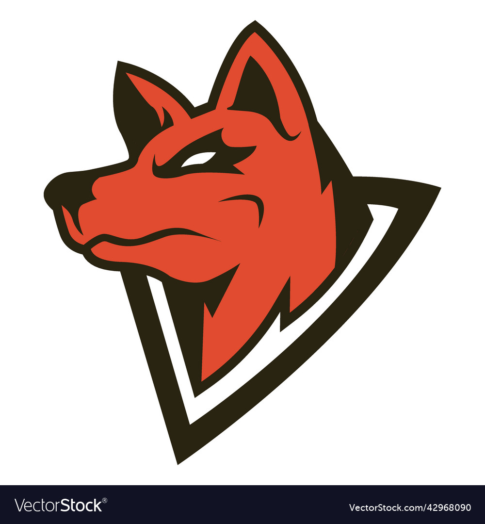 Wolf Clipart Vector Red