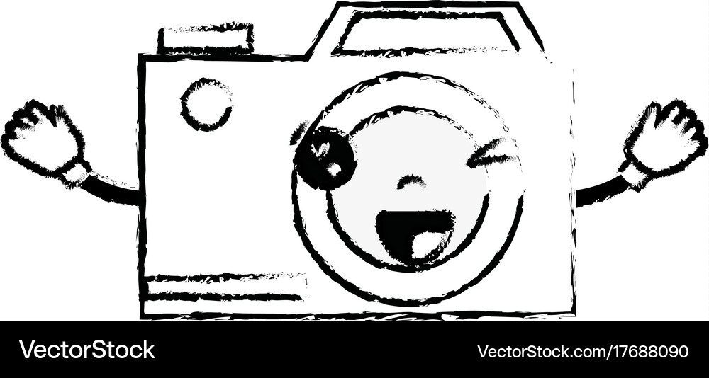 Figure kawaii cute funny digital camera Royalty Free Vector