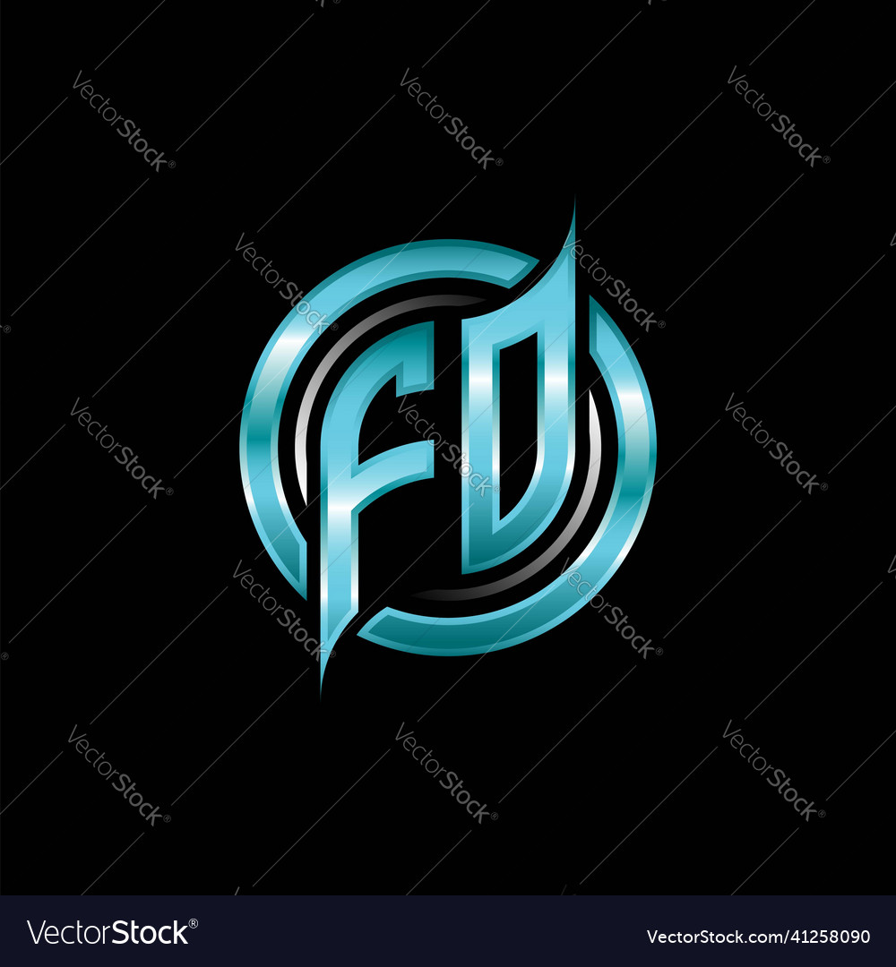 Fo initial monogram logo circle rounded Royalty Free Vector
