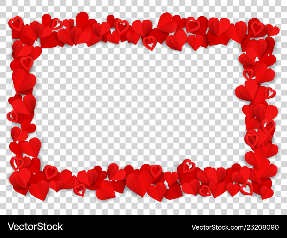 Frame made of small hearts Royalty Free Vector Image