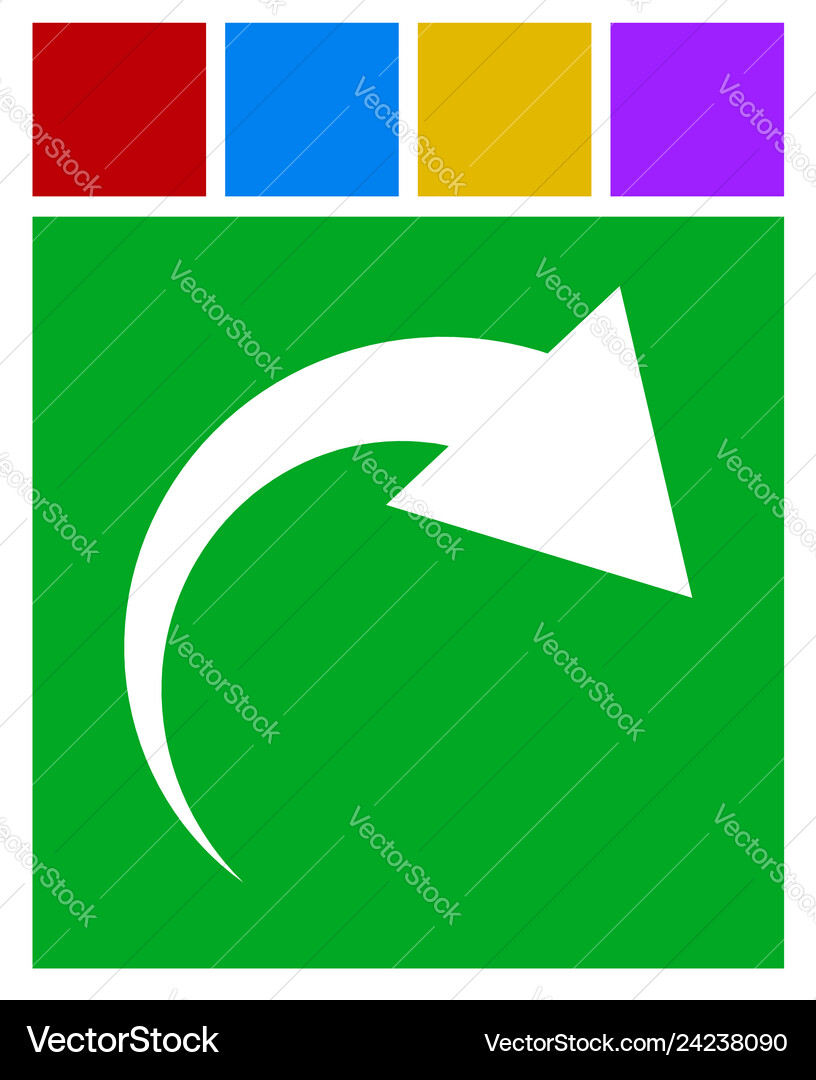 Icon with curved arrow fold twist rotate concept Vector Image