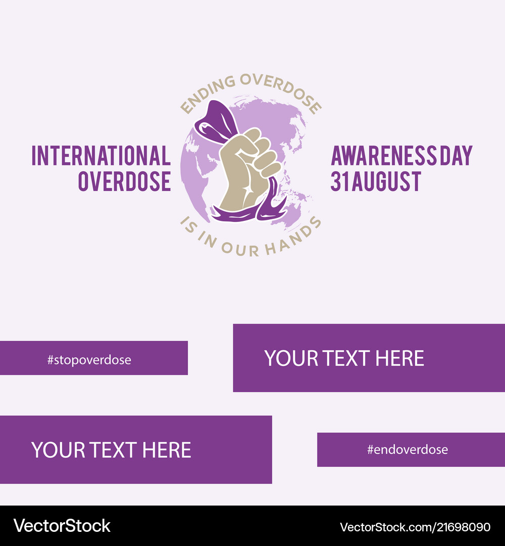 International overdose awareness day Royalty Free Vector