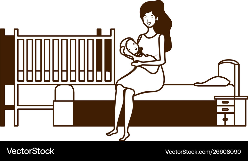 Isolated mother with baby design Royalty Free Vector Image