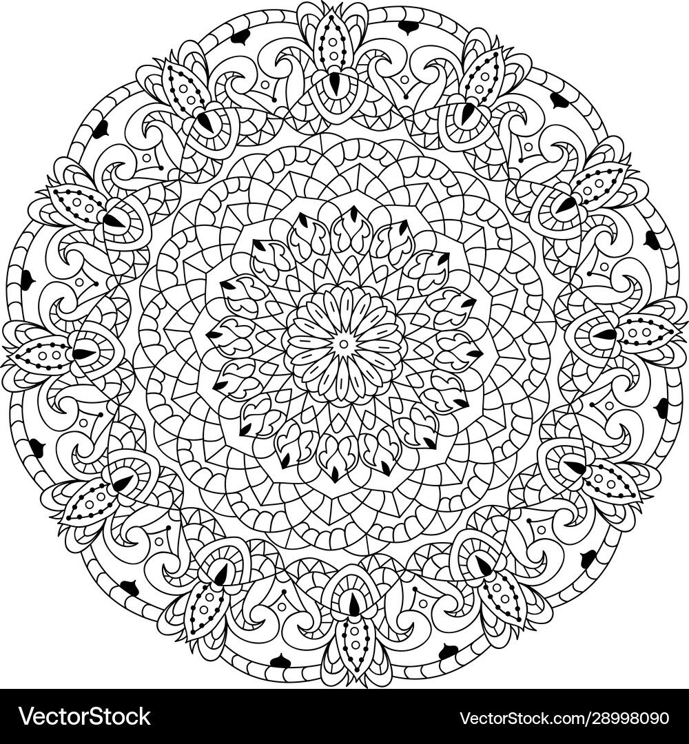 Mandala coloring page Royalty Free Vector Image