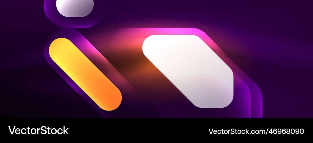Neon lines squares and round shapes abstract Vector Image