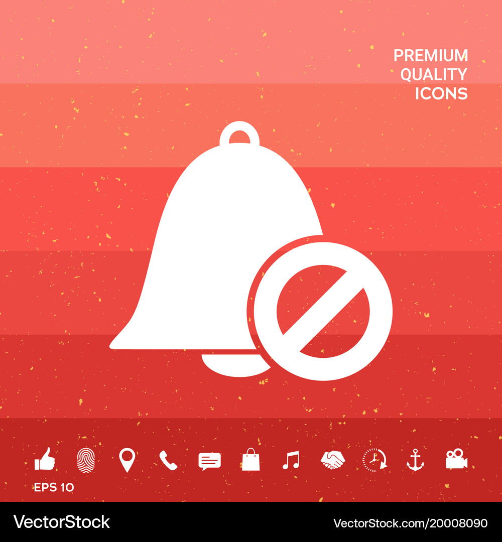 No bell icon prohibition sign stop symbol Vector Image