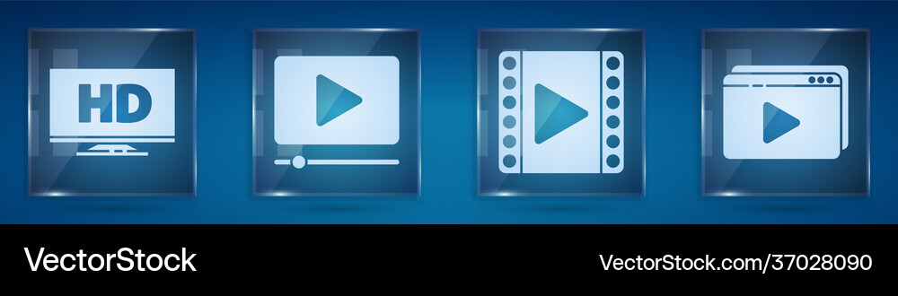 Set smart display with hd video online play video Vector Image