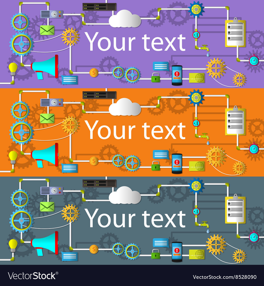 Web and application development banner with icons Vector Image