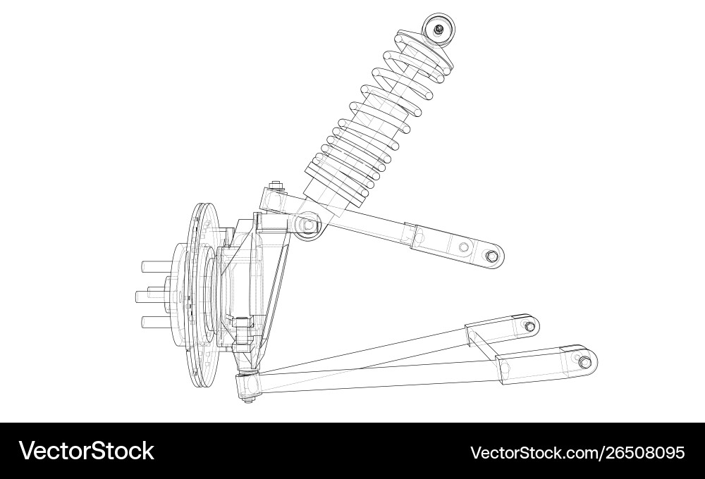 Car suspension with shock absorber Royalty Free Vector Image
