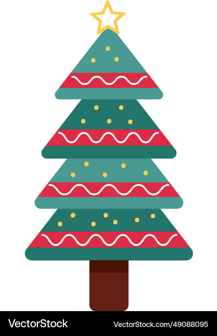Christmas tree with star Royalty Free Vector Image