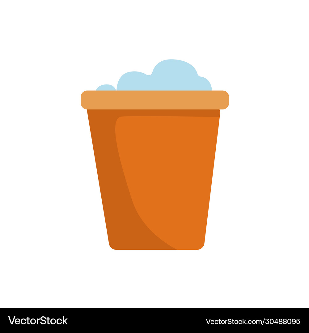 Cleaning bucket on white background trendy flat Vector Image