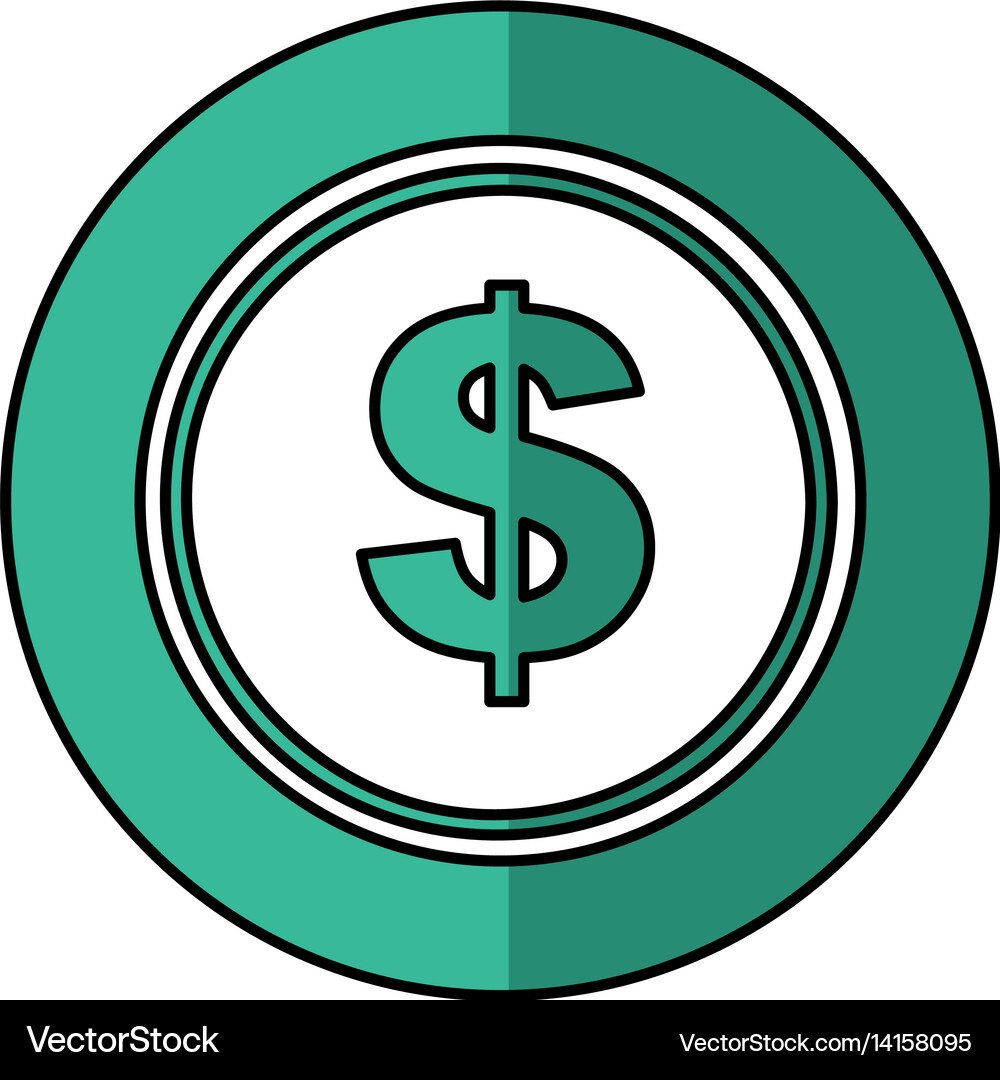 Coin money isolated icon Royalty Free Vector Image