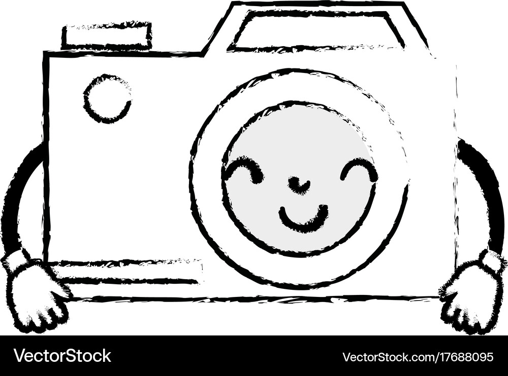 Figure kawaii cute happy digital camera Royalty Free Vector